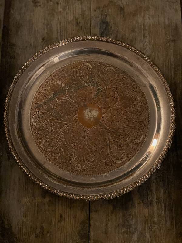 Vintage Silver on Copper Serving Tray - Grace Jenkins Home