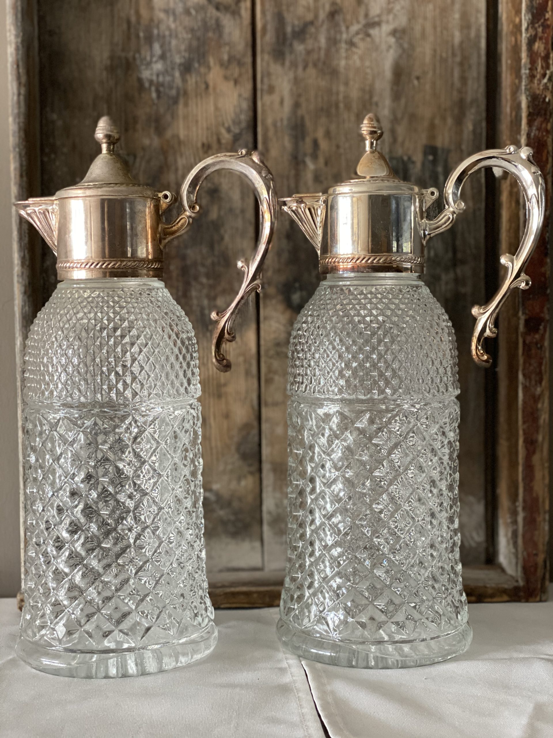 Vintage Crystal Water Carafes - Grace Jenkins Home